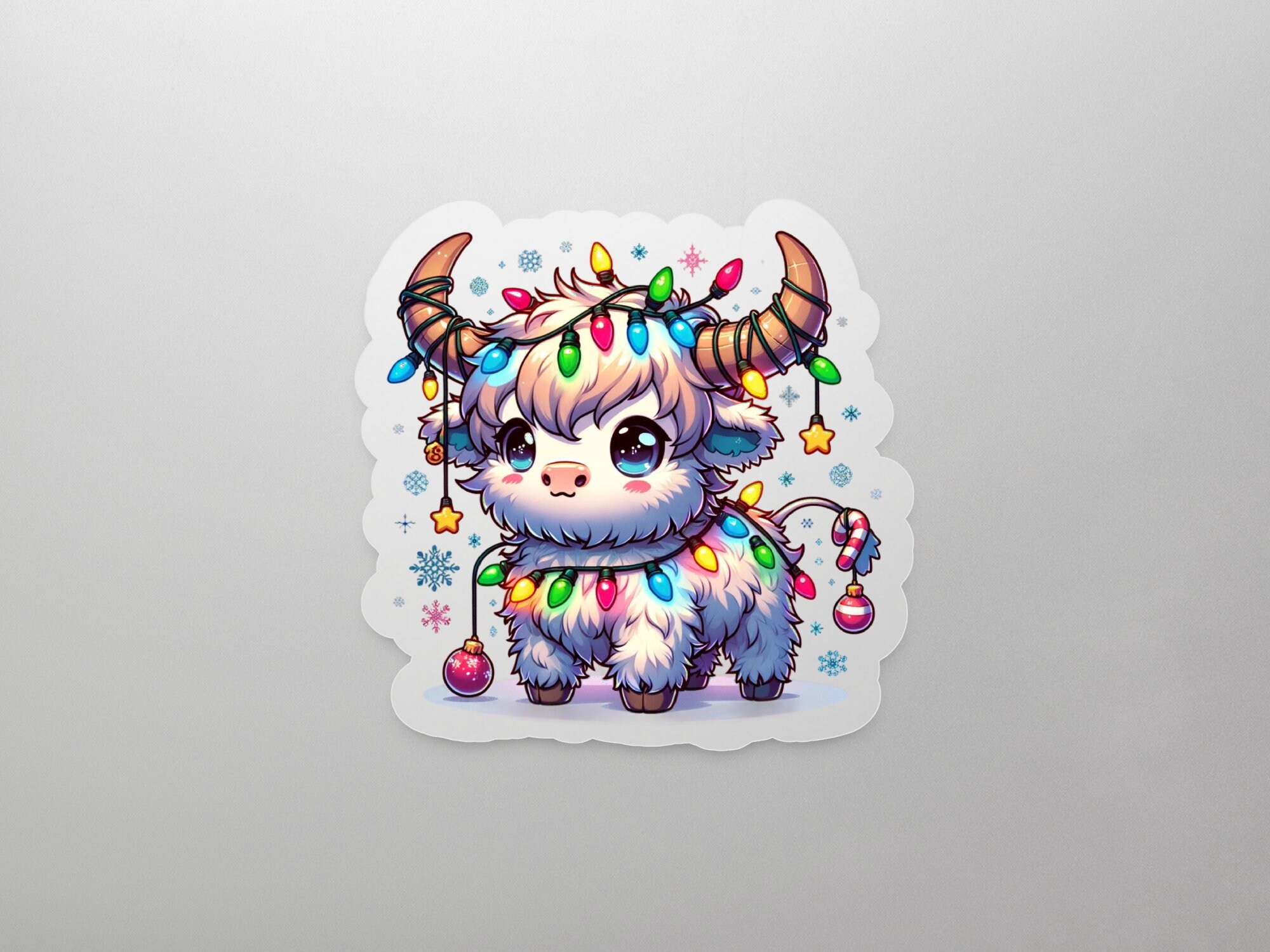 Chibi Highland Calf Sticker Cows Sticker Farm Animal Vinyl - Etsy