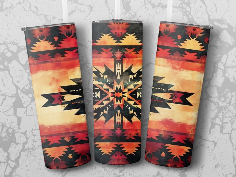 20 Oz Tumbler Warp, Southwestern Design, Tribal Pattern, Navajo ...
