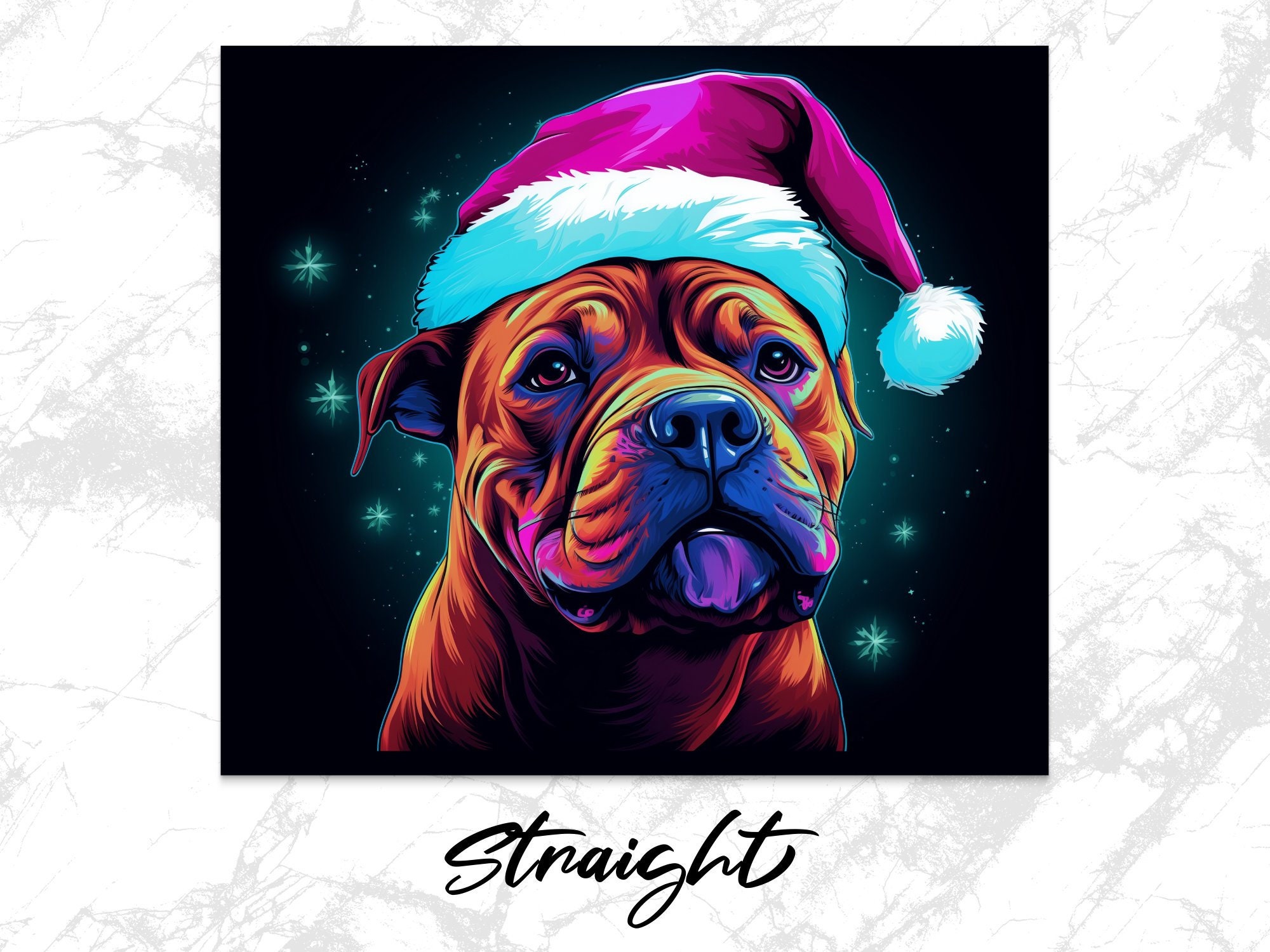 Santa Pit Bull 20 Oz Skinny Tumbler Sublimation Design, Straight ...