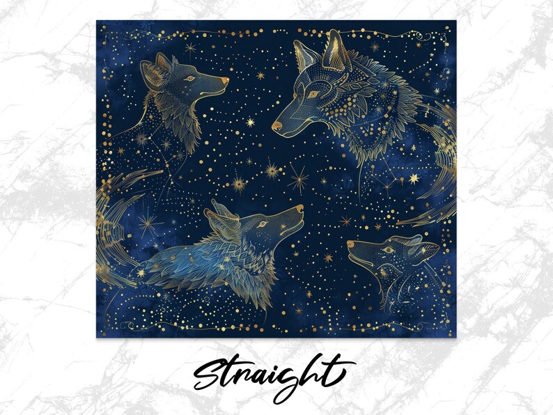 Wolf Starry Night Tumbler Wrap, Celestial Wolf Tumbler Cover, Galaxy ...