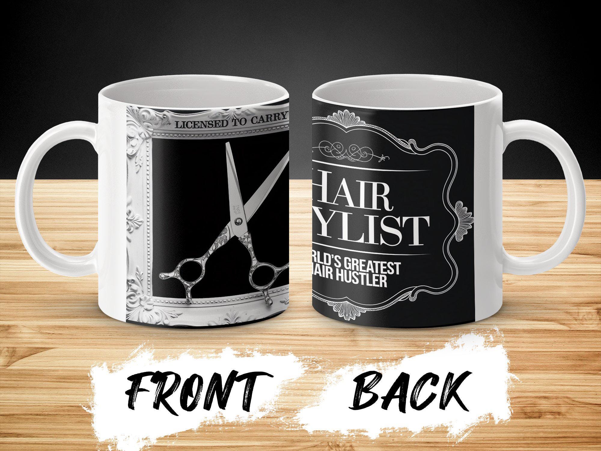 Hair Stylist Mug Wrap Digital Download Licensed to Carry Design ...