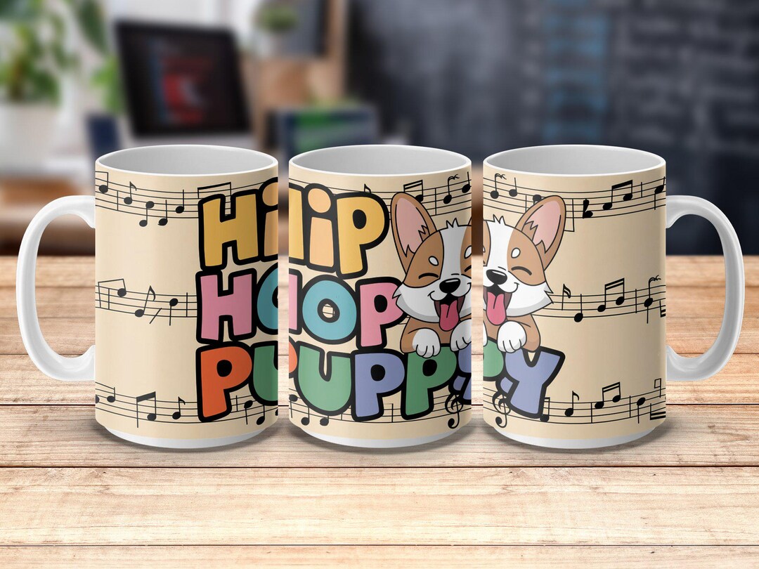 Cute Corgi Hip Hop Puppy Coffee Mug Wrap Both 11 Oz and 15 Oz Sizes ...