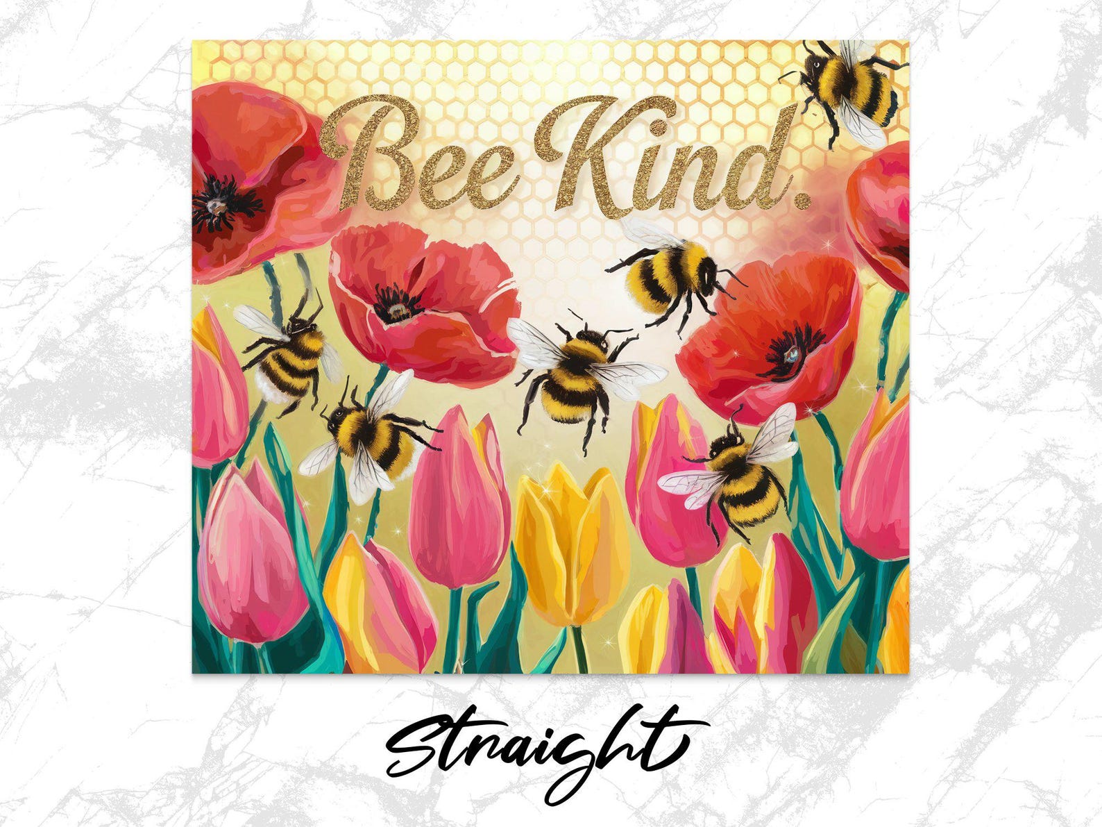 Bee Kind Bumblebee 20oz Tumbler Wrap Digital Download Floral Design ...