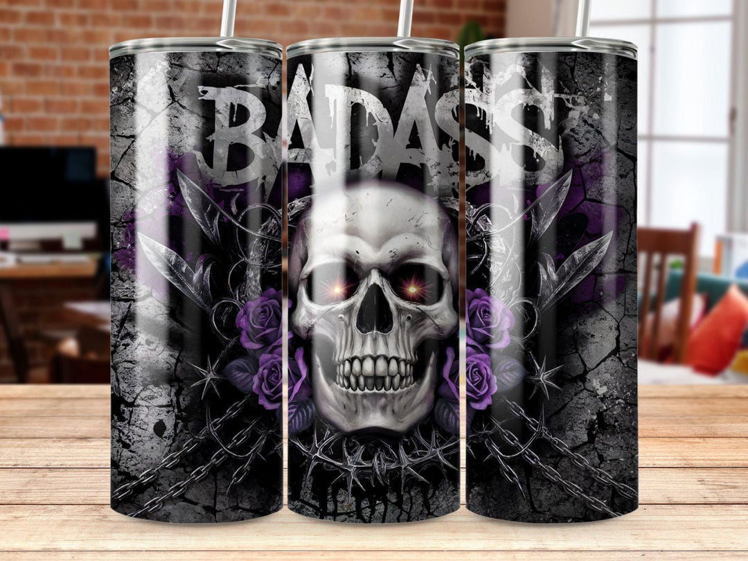 Skull Tumbler Wrap: Gothic Skeleton Design (digital Download) - Etsy