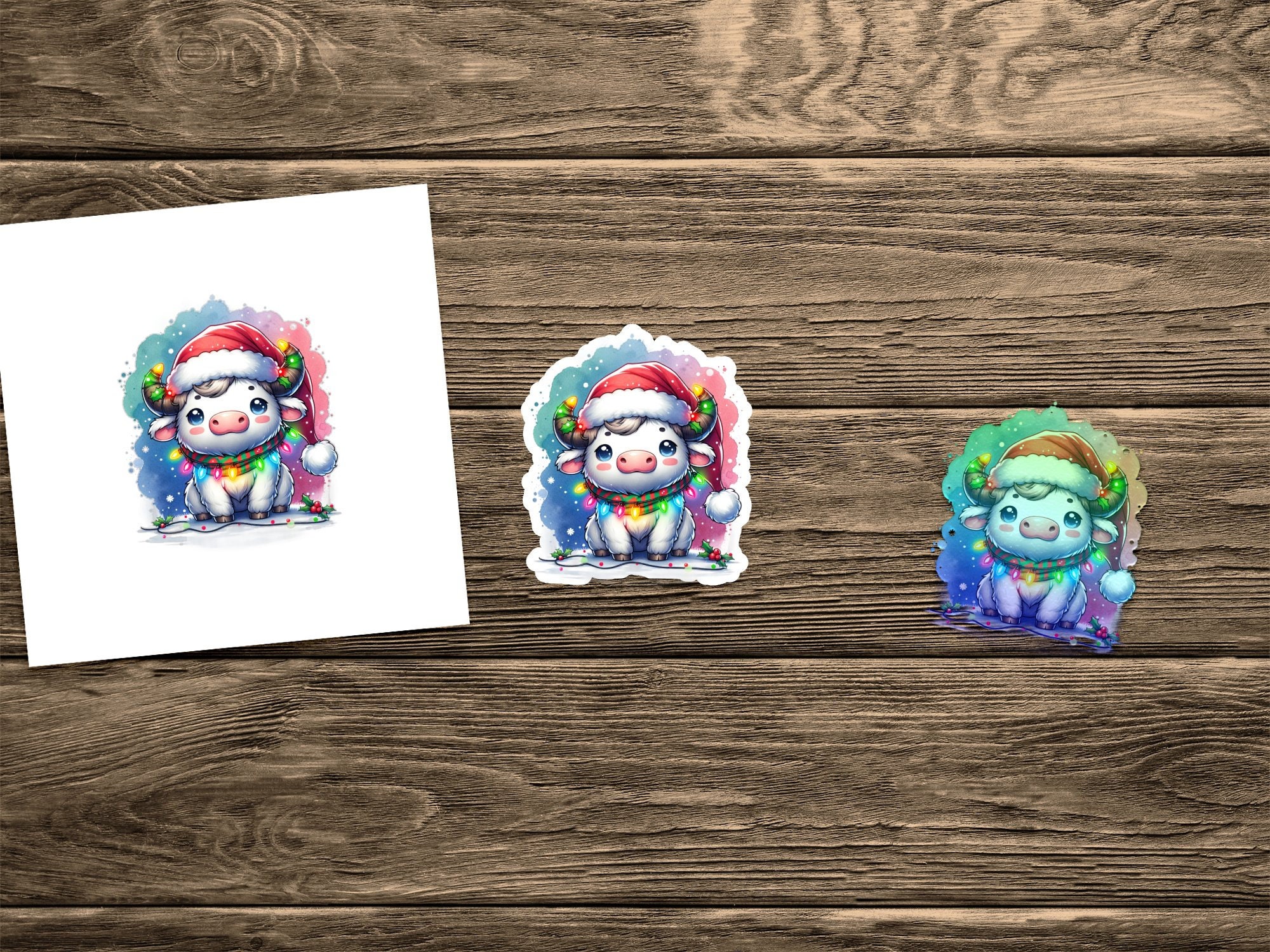 Chibi Highland Cow Sticker, Cute Cow Vinyl Decal, Farm Animal Car Decal ...