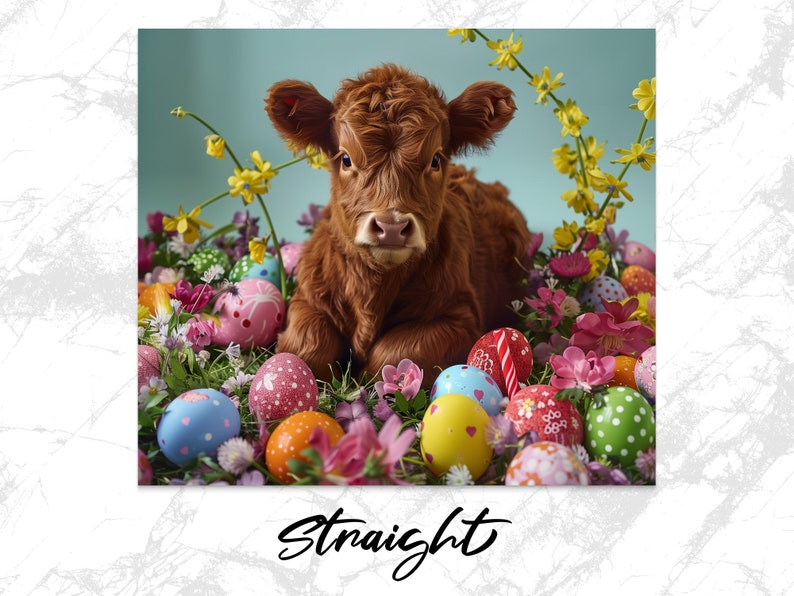 Cute Baby Cow Easter 20 Oz Tumbler Wrap, Spring Calves and Eggs Design ...
