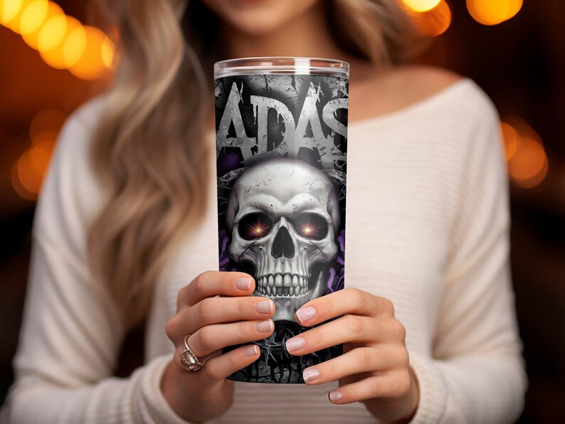 Skull Tumbler Wrap: Gothic Skeleton Design (digital Download) - Etsy