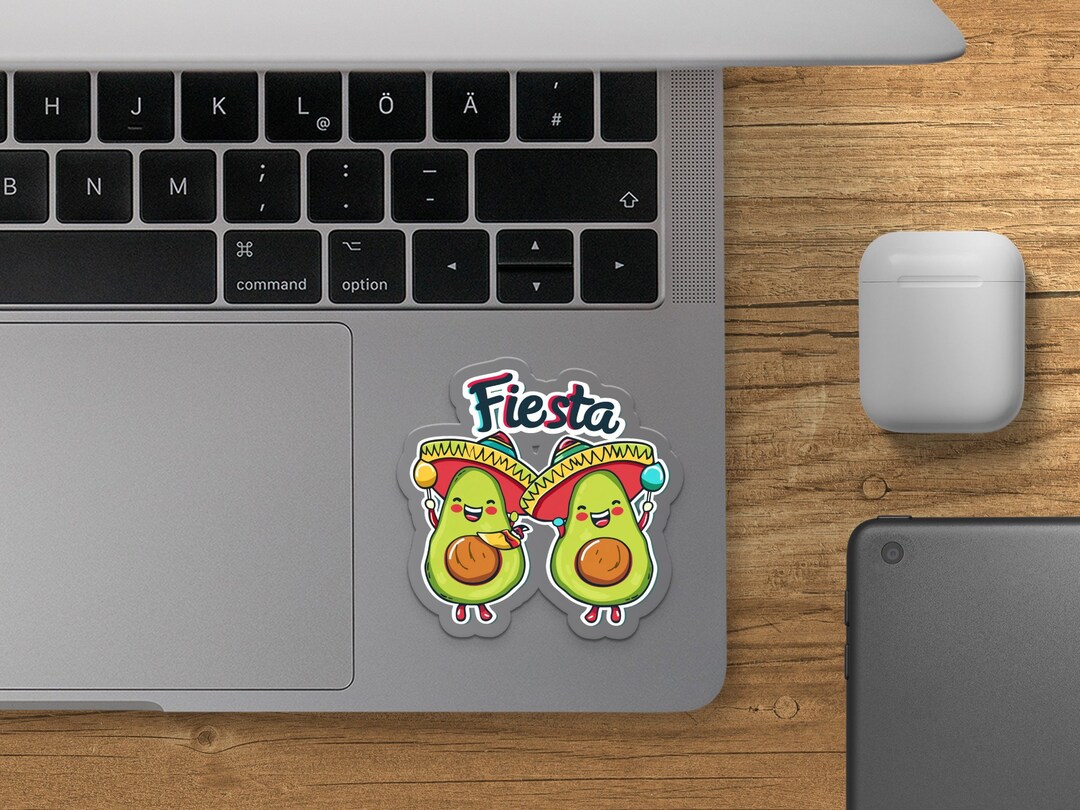 Fiesta Avocado Sticker, Cute Sombrero Party Avocados, Vinyl Decal ...