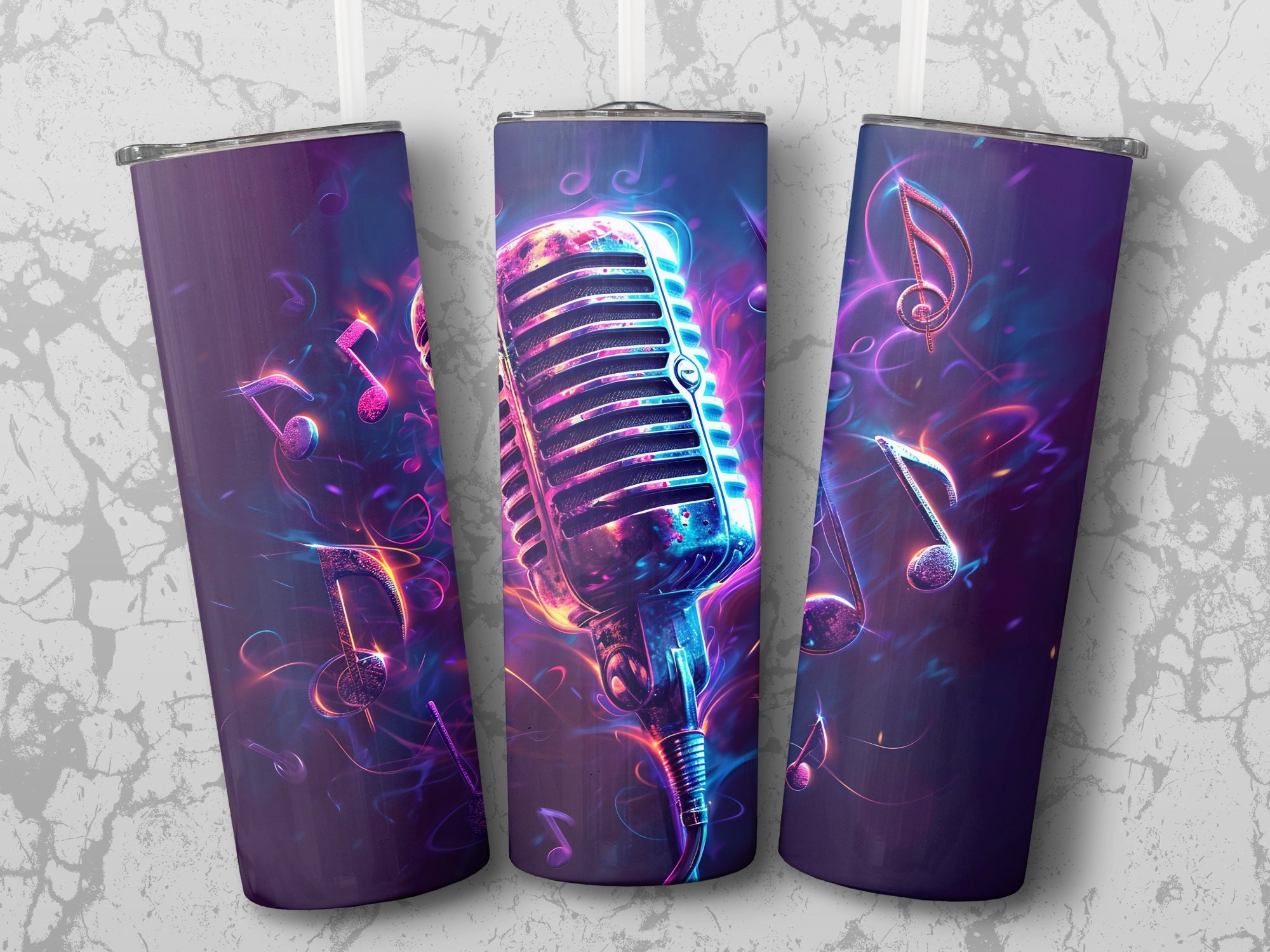 Microphone 20 Oz Skinny Tumbler Sublimation Design, Straight & Tapered ...