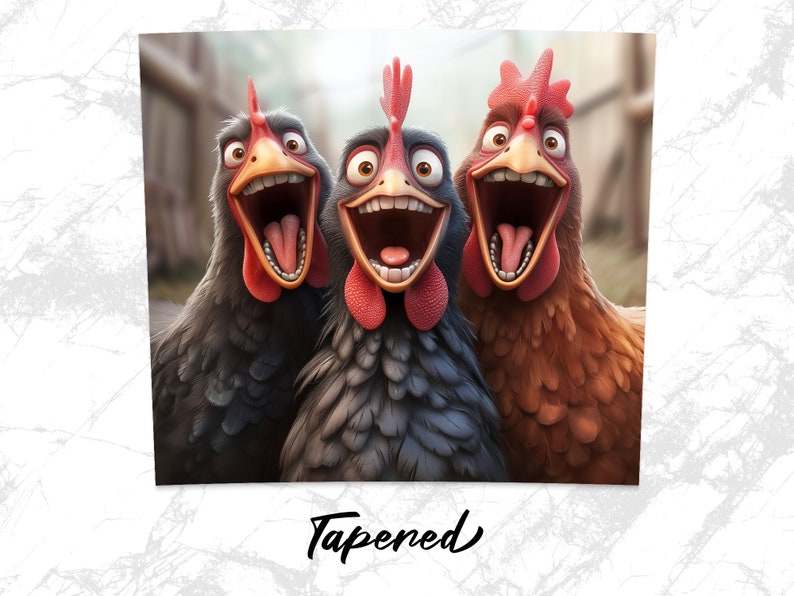 Funny Chicken Trio Tumbler Wrap, Colorful Cartoon Farm Animals ...