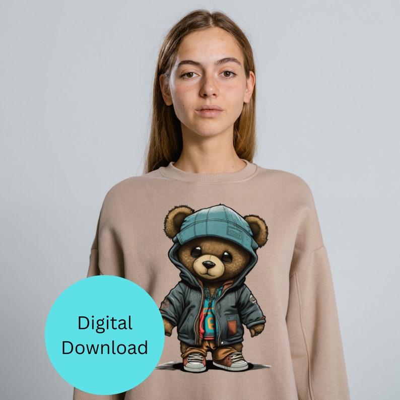 Teddy Bear Wearing Streetwear Clipart, Teddy Bear PNG, Cool Bear PNG ...