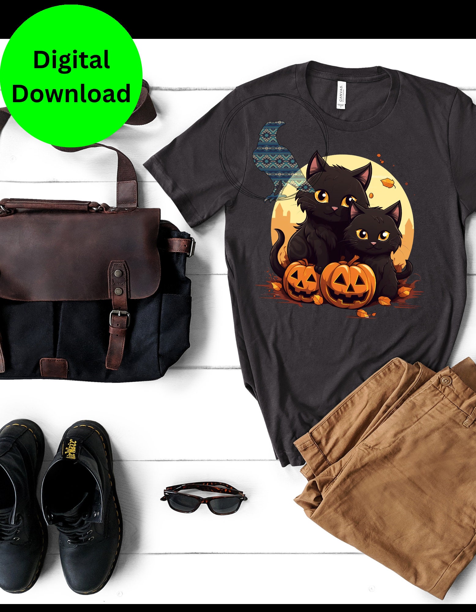 Cute Black Kittens & Pumpkins PNG - Digital Download for Fall Crafts ...