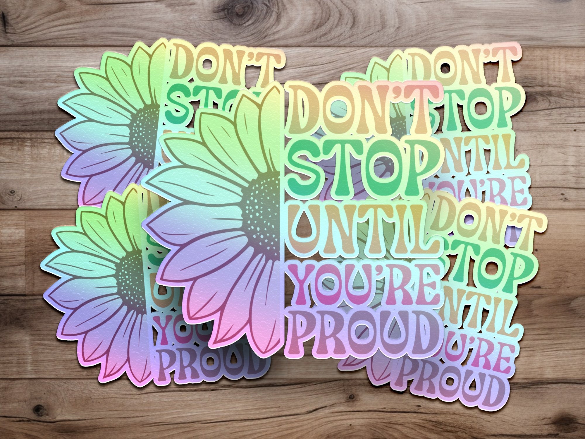 Dont Stop Until Youre Proud Sticker, Gym Sticker, Motivational Sticker ...