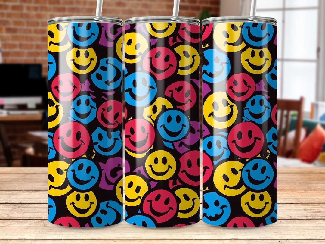 Colorful Smileys Digital Tumbler Wrap for Fun Party and Celebration ...