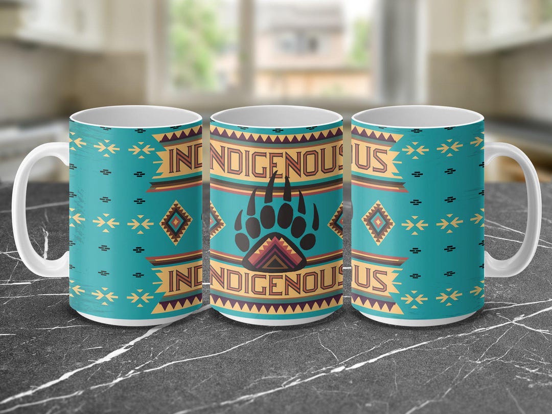 Indigenous Pride Tribal Bear Paw Mug, Unique Coffee Mug Gift, 15 Oz or ...