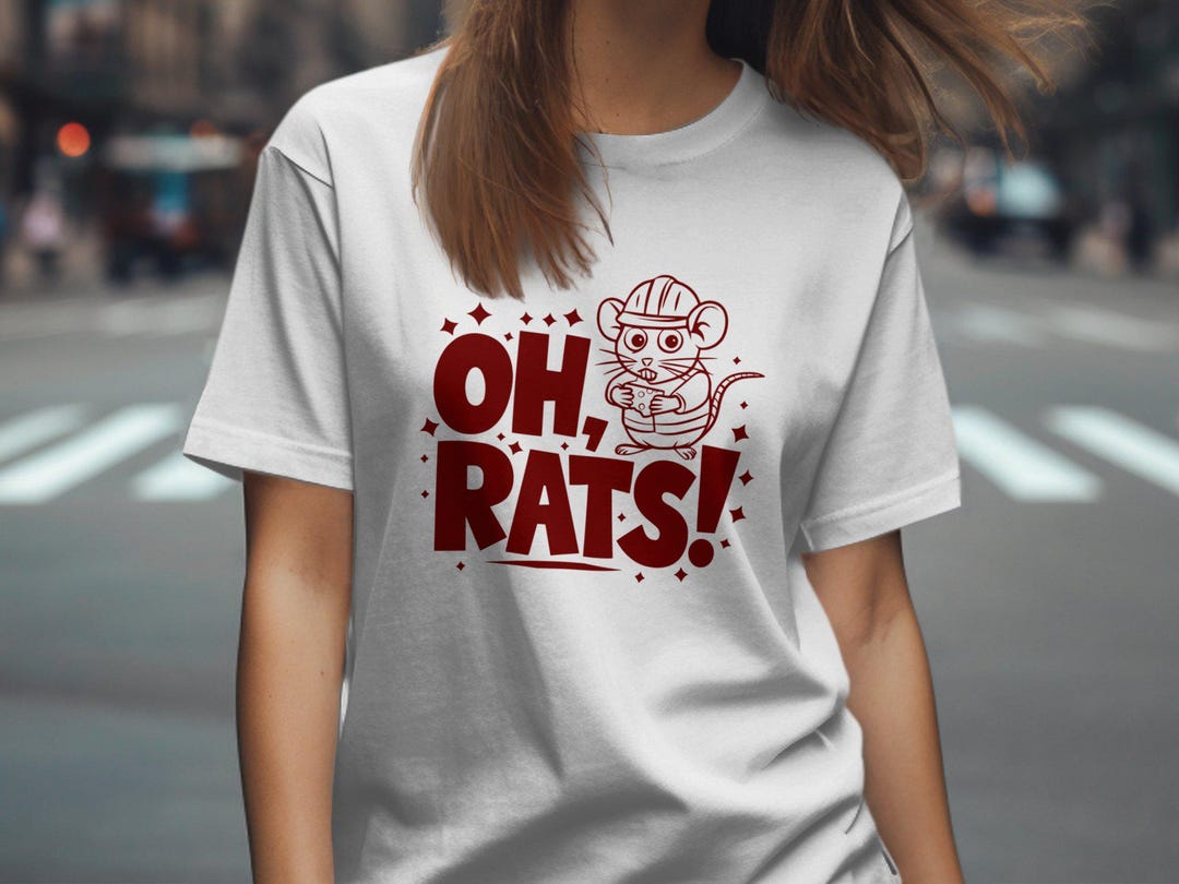 Funny Construction Worker Mouse OH RATS T-shirt, Humorous Cheese Lover ...