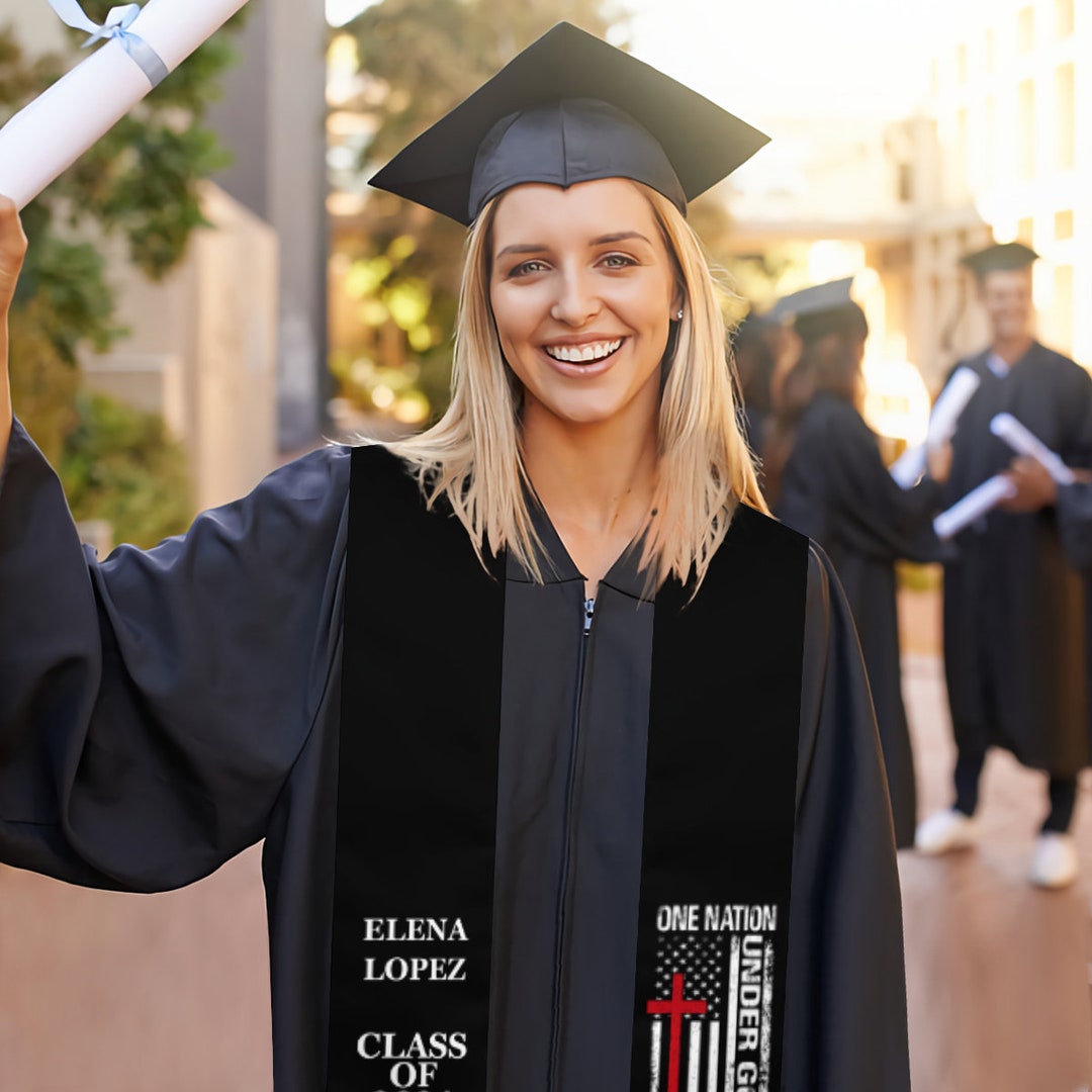 One Nation Under God Graduation Stole Personalize It - Etsy