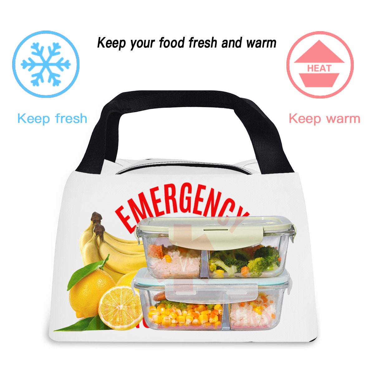 Emergency Hangry Snacks Insulated Lunch Bag - Etsy