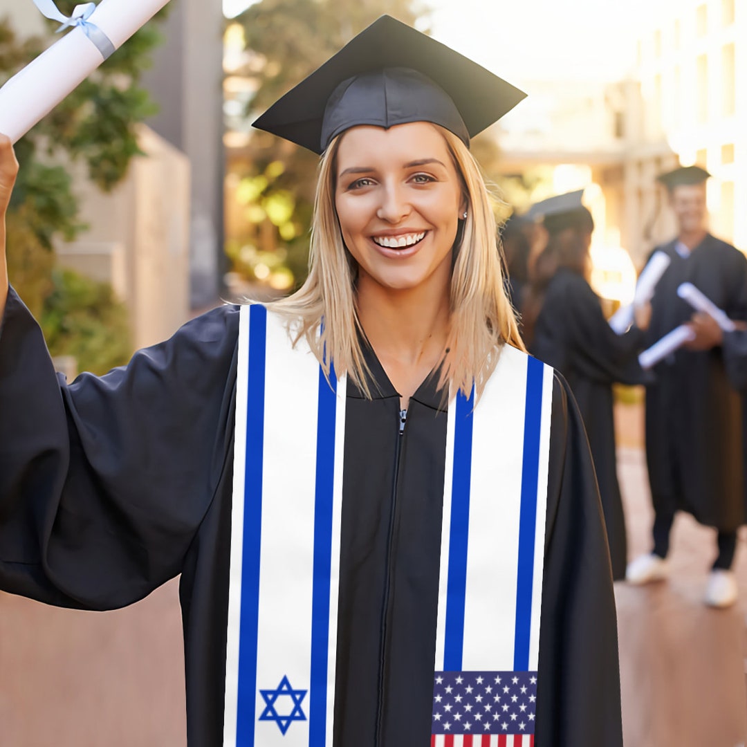 Combo Israel USA Flag Graduation Stole Personalize It - Etsy