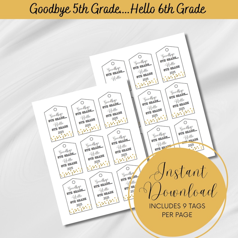 5th Grade Promotion Gift Tags 2025~printable - Etsy