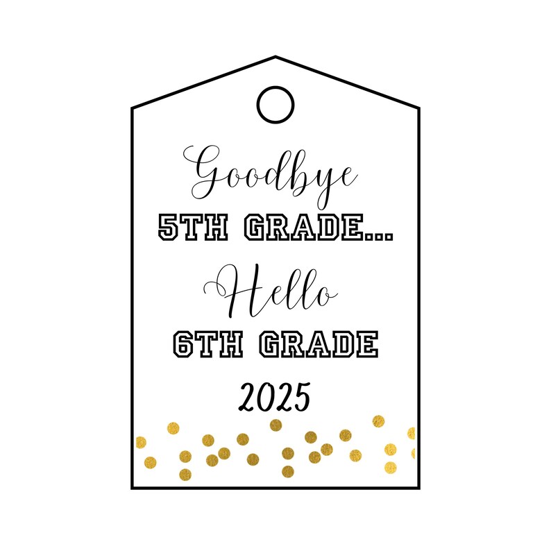 5th Grade Promotion Gift Tags 2025~printable - Etsy