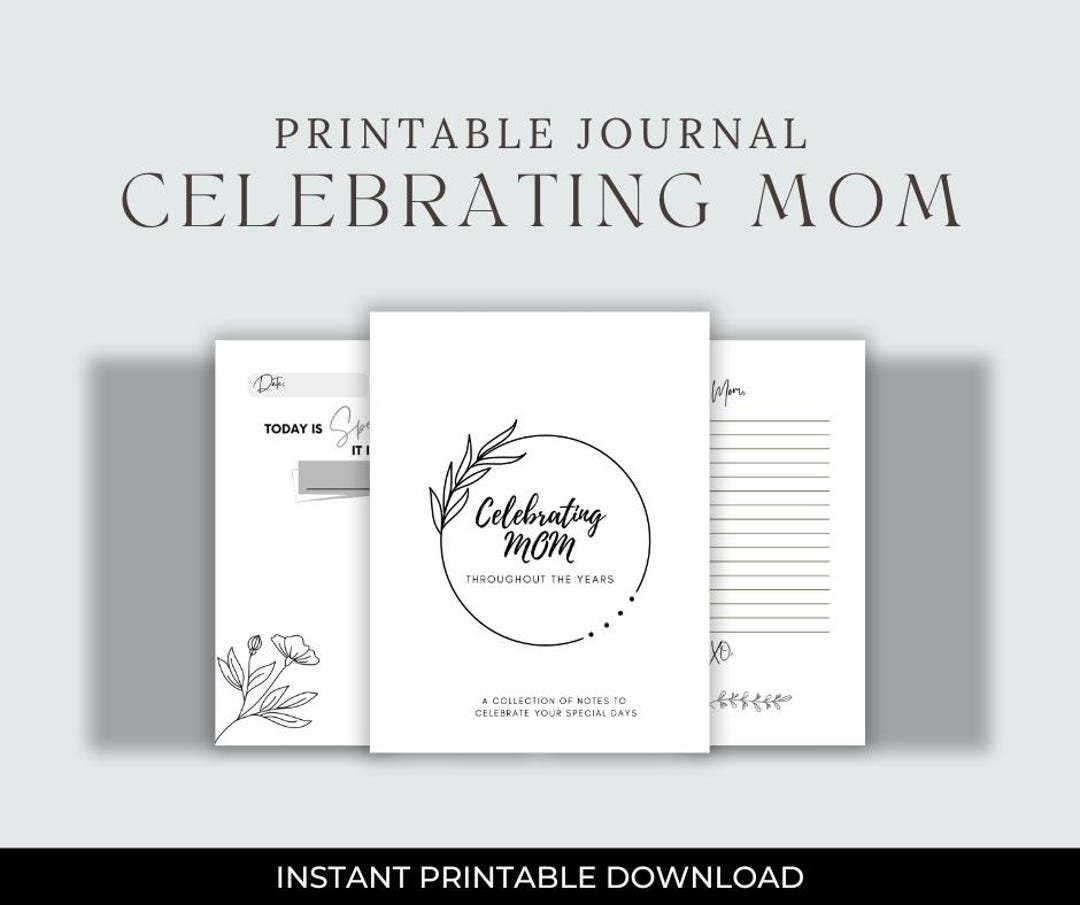 Celebrating Mom Journal | Birthday and Celebrations Book | Printable ...