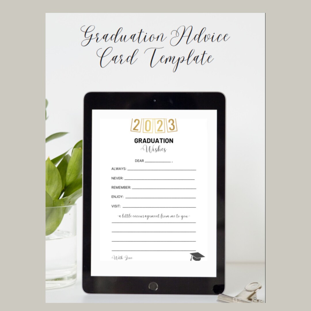 Graduation Advice Card Template - Etsy