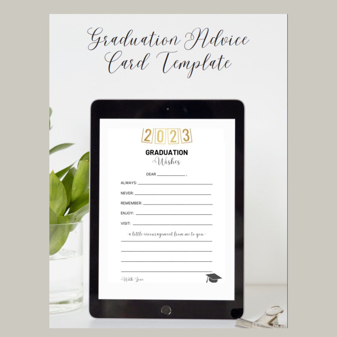 Graduation Advice Card Template - Etsy