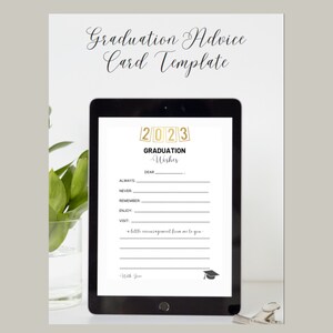 Graduation Advice Card Template - Etsy