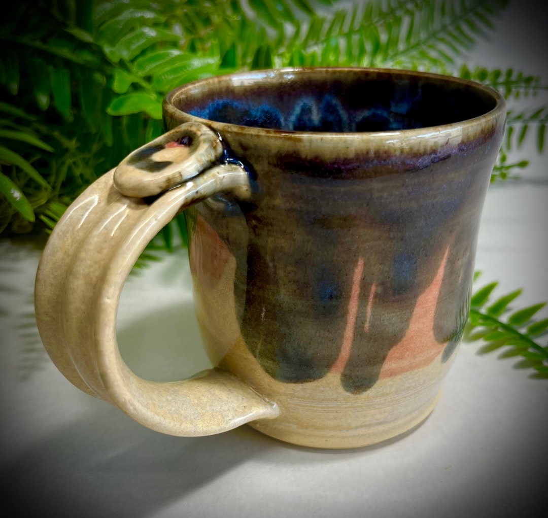 Handmade Stoneware Coffee Mug: Artisan Glazed Pottery, 10-12 Oz - Etsy