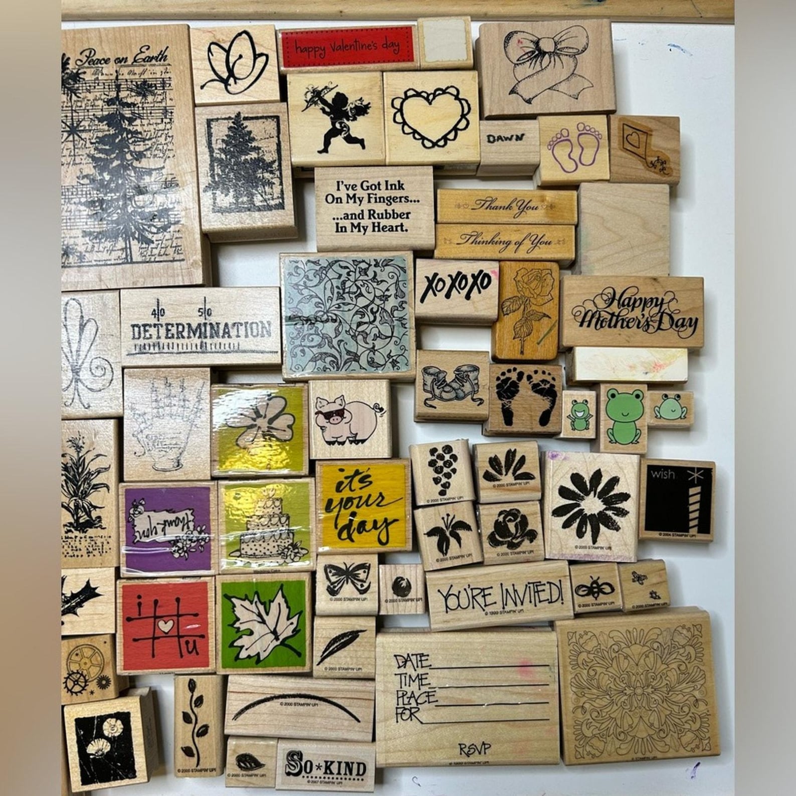 Mixed Lot of 74 Assorted Rubber Stamps - Wood Vintage - Etsy