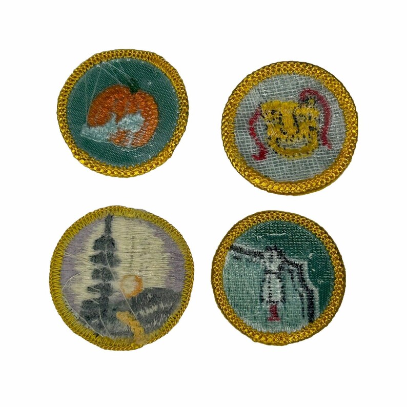 Vintage Girl Scout Cadette Badges Hiker, Needlecraft, Play Producer ...