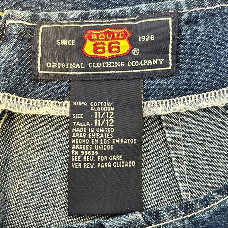 Vintage Route 66 90s Y2K Floral Embroidered Stitched Mini Jean Skirt ...