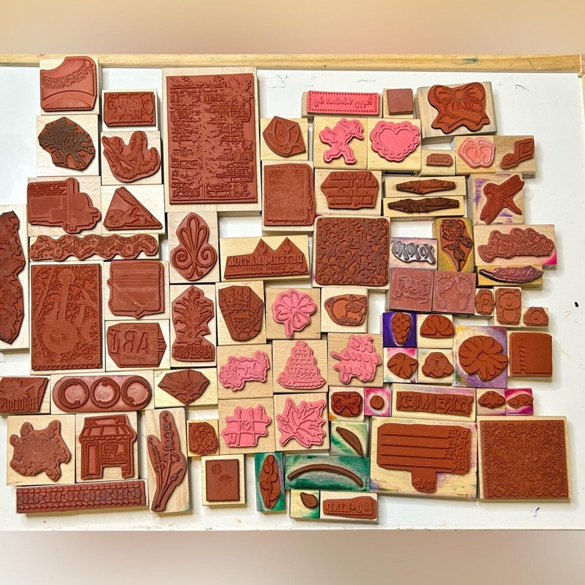 Mixed Lot of 74 Assorted Rubber Stamps - Wood Vintage - Etsy