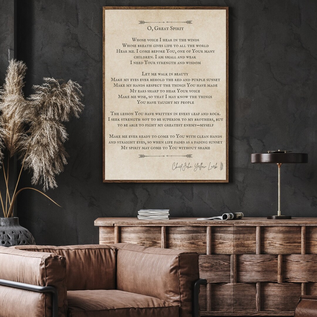 Oh Great Spirit - Native American Prayer - Chief John Yellow Lark ...