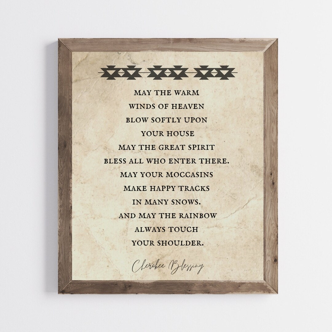 Cherokee Blessing Prayer - Native American Print - Native American Wall ...