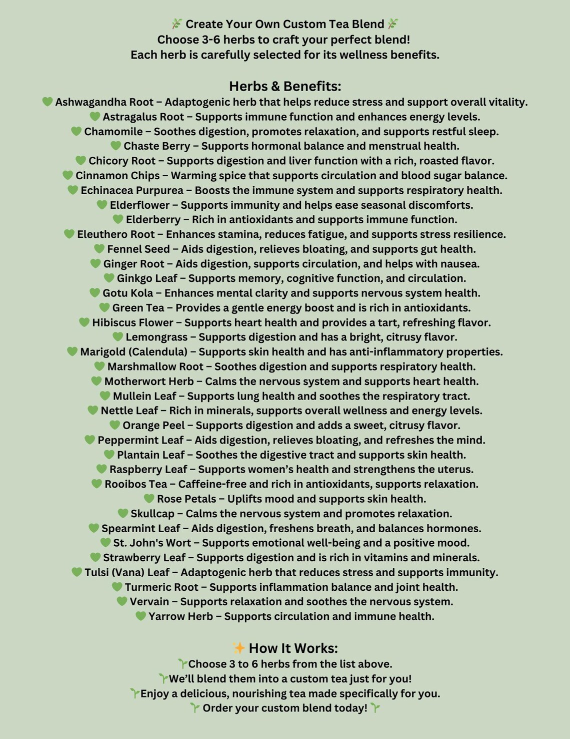 Custom Herbal Tea Blend | Choose Your Own Tea Ingredients | Handcrafted ...