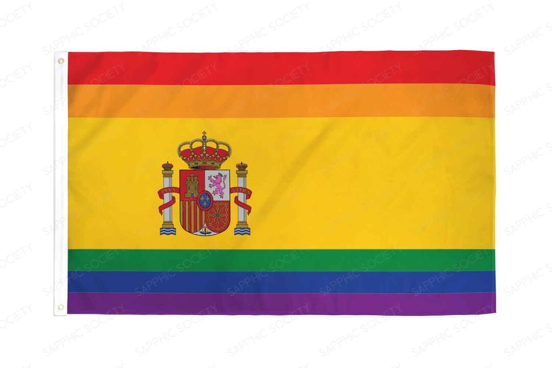 Spanish Gay Pride Flag 3'x5' LGBTQ Indoor Outdoor Waterproof Poly Flag ...