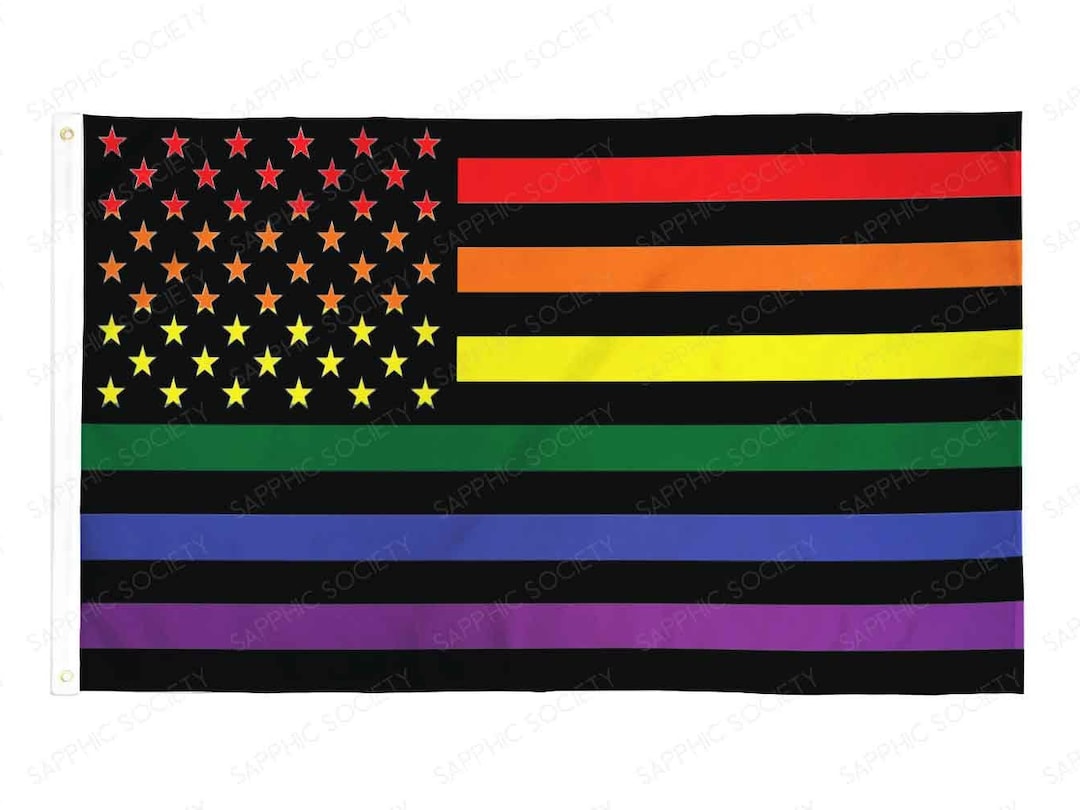 USA Gay Pride Flag 3'x5' LGBTQ Indoor Outdoor Waterproof Poly Us Flag ...