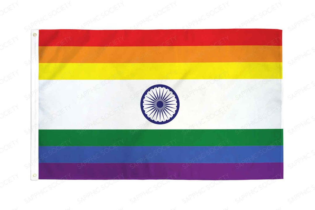 Indian Gay Pride Flag 3'x5' LGBTQ Indoor Outdoor Waterproof Poly Flag India Gay Lesbian Pride ...