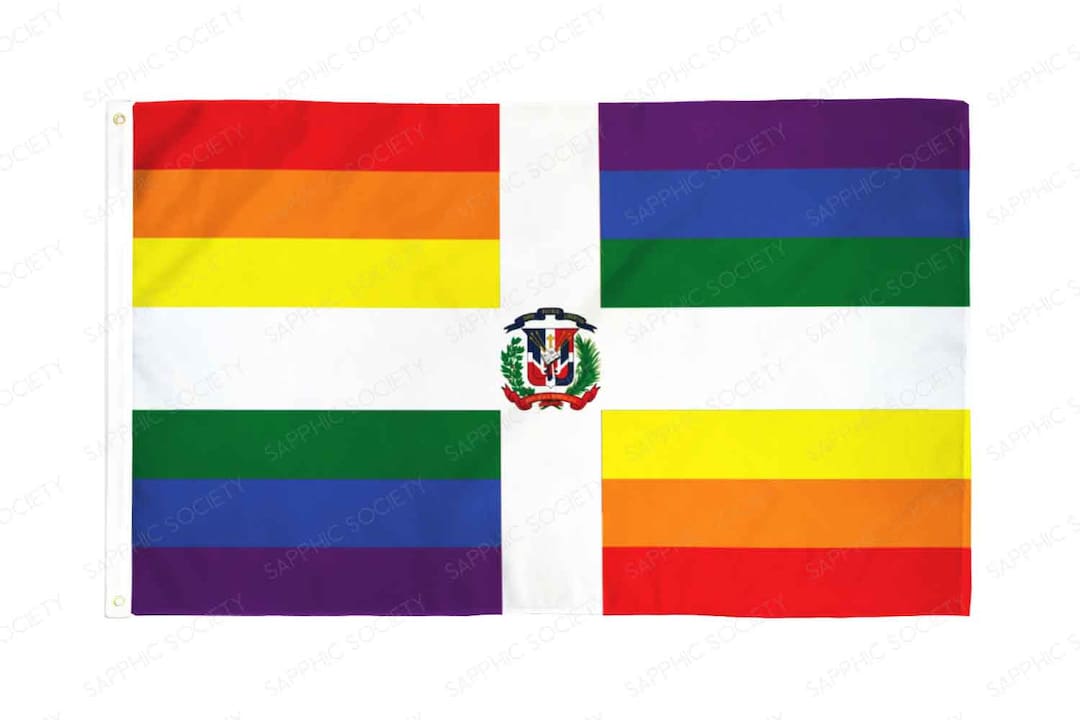 Dominican Republic Gay Pride Flag 3'x5' LGBTQ Indoor Outdoor Waterproof ...