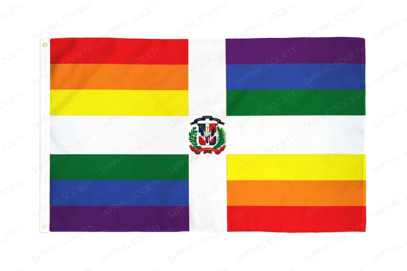 Dominican Republic Gay Pride Flag 3'x5' LGBTQ Indoor Outdoor Waterproof ...