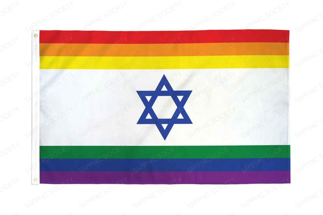 Israel Gay Pride Flag 3'x5' LGBTQ Indoor Outdoor Waterproof Poly Flag ...