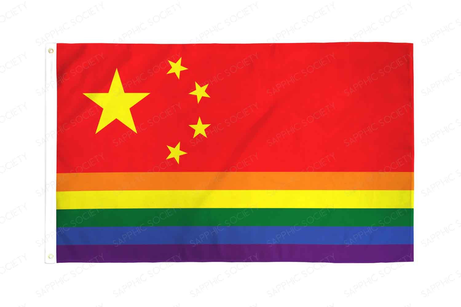 China Gay Pride Flag 3'x5' LGBTQ Indoor Outdoor Waterproof Poly Us Flag ...