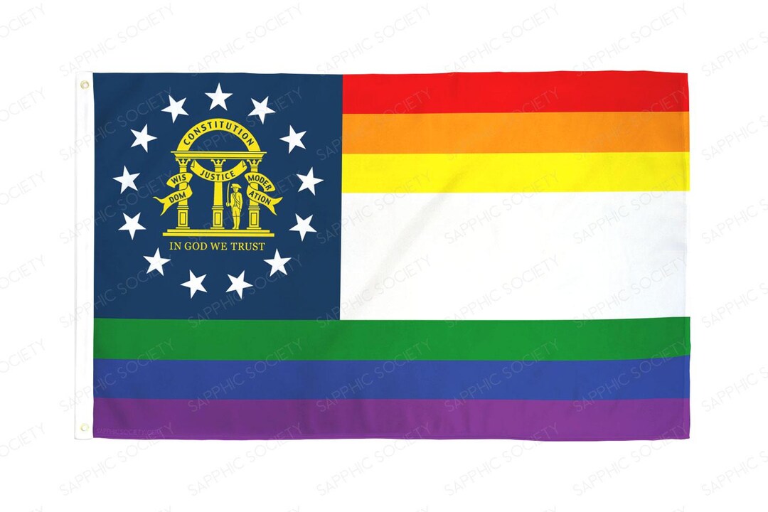 Georgia LGBTQ Pride Flag 3'x5' Indoor Outdoor Waterproof Polyester ...