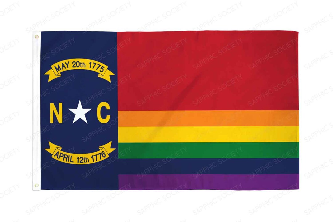North Carolina Gay Pride Flag 3'x5' LGBTQ Indoor Outdoor Waterproof ...