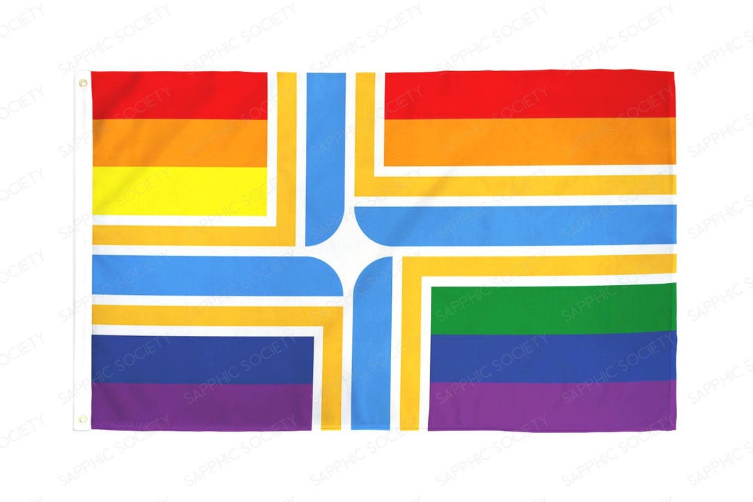 Portland LGBTQ Pride Flag 3'x5' Indoor Outdoor Waterproof Polyester ...