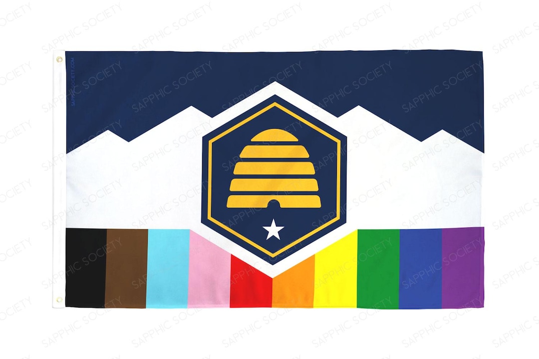 Utah LGBTQ Pride Flag 3'x5' Indoor Outdoor Waterproof Polyester Salt ...