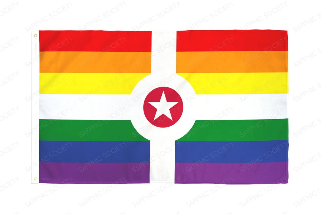 Indianapolis LGBTQ Pride Flag 3'x5' Indoor Outdoor Waterproof Polyester ...