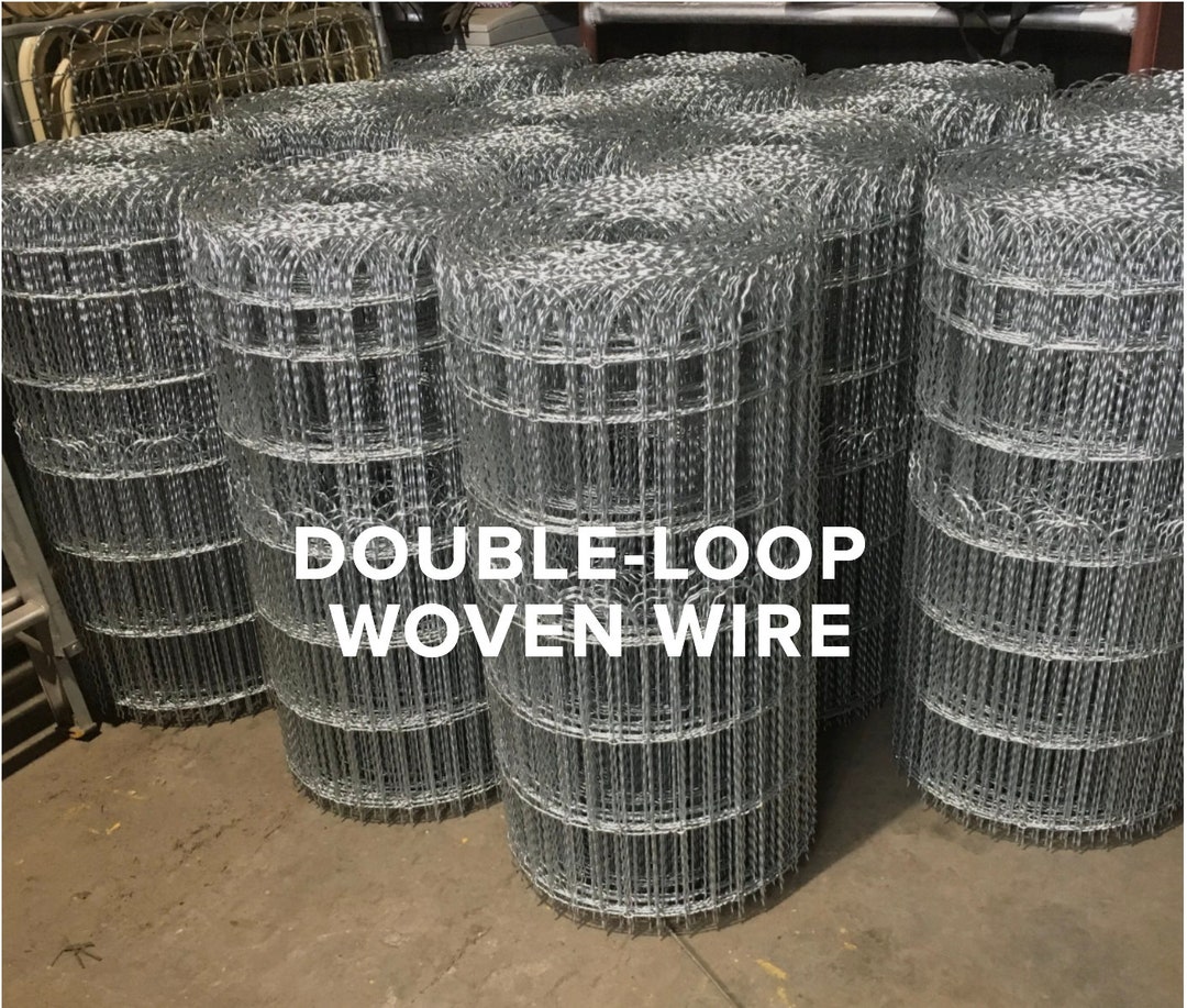 50 Ft X 4 Ft Galvanized Loop Woven Wire Old Fashioned Yard Fence ...